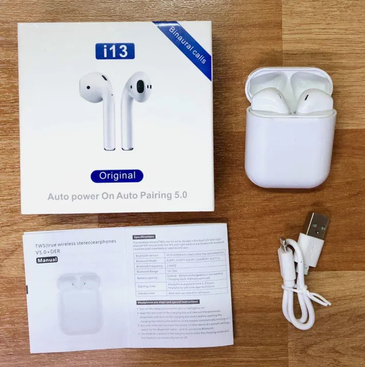 TWS หูฟังi13 หูฟัง TWS รุ่น ใหม่ พร้อมกล่องชาร์จ หูฟังบลูทูธไร้สาย ...