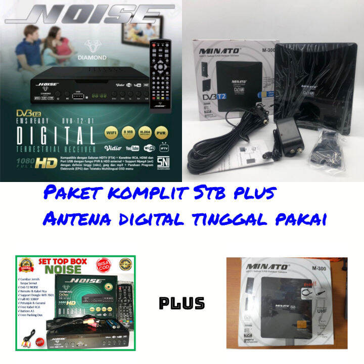 SET TOP BOX TV TABUNG DIGITAL PLUS ANTENA DIGITAL NOISE DIAMOND T2-01 ...