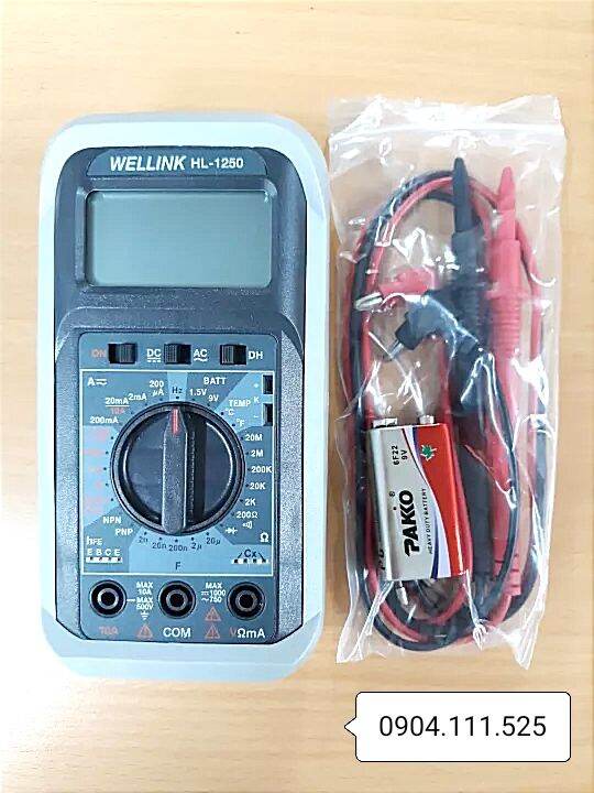 Đồng hồ đo điện vạn năng hiện số WELLINK HL-1250 đo điện áp, điện trở ...