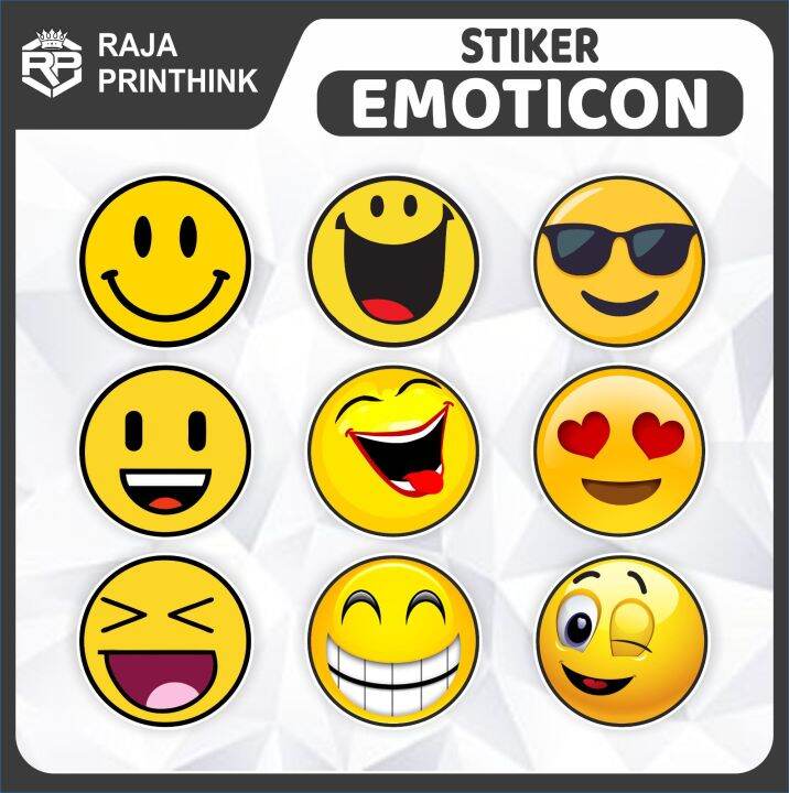 Sticker Stiker Emot Emoticon Smile Lucu Karakter Keren Waterproof ...