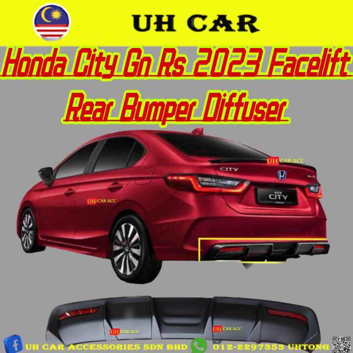 Honda City GN RS 2023 Facelift Diffuser FLRS Carbon Look Rear Bumper Diffuser Lip Skirting ...