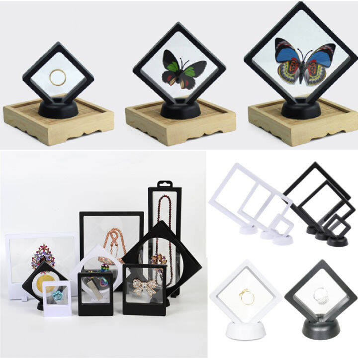 3D Transparent Suspension Floating Jewelry Coin Display Box Box Holder ...