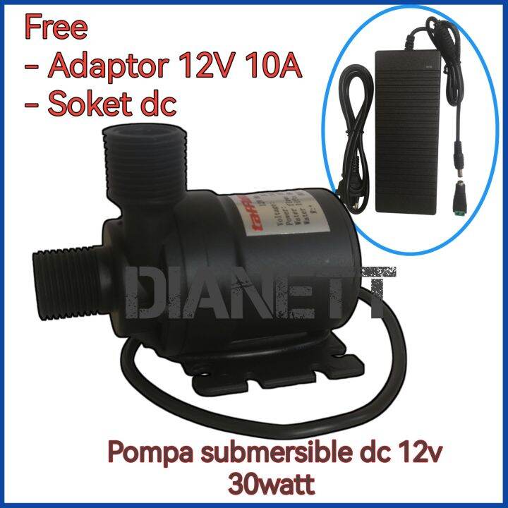 Pompa Air Submersible Brushless DC 12V 30W 22W plus Adaptor | Lazada Indonesia
