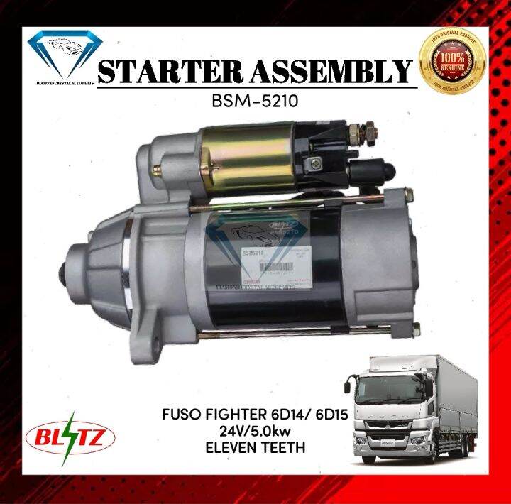 STARTER ASSEMBLY MITSUBISHI FUSO FIGHTER 6D14/ 6D15 24V/5.0KW ELEVEN ...