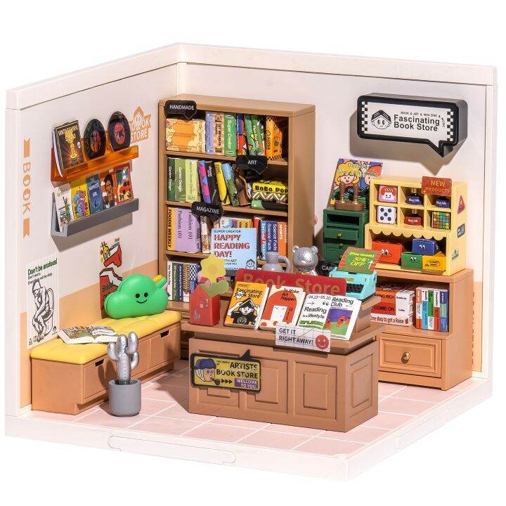 Robotime Rolife Super Creator Fascinating Book Store Plastic DIY ...