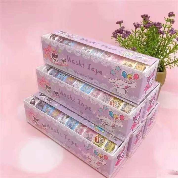 SANRIO MY MELODY KUROMI Cartoon Sticker Set With 10 Rolls Of Cute Washi ...