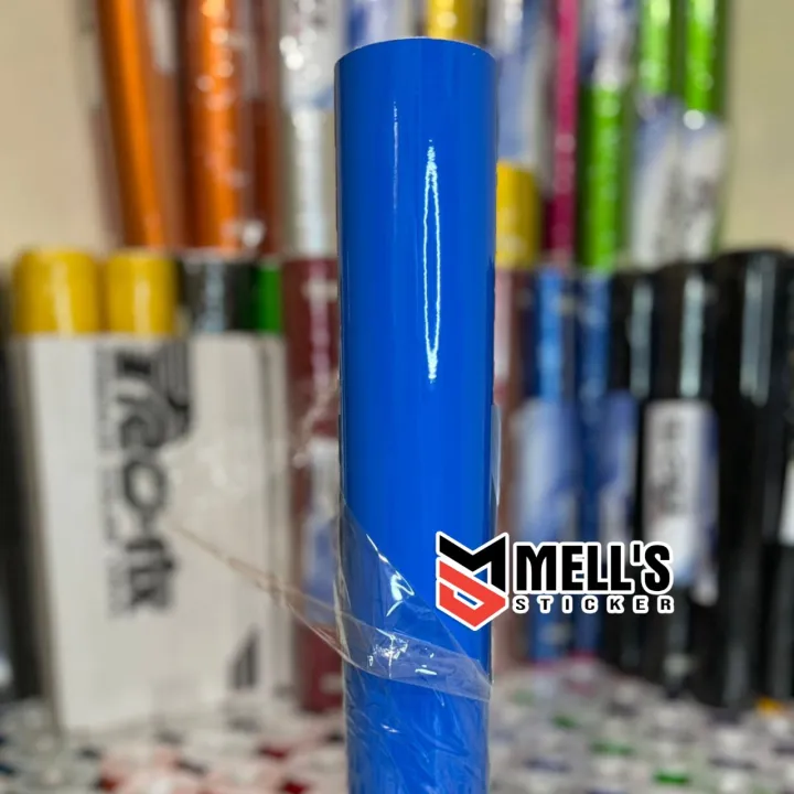 stiker skotlet biru glossy lebar 45cm panjang 1 meter stiker motor biru ...