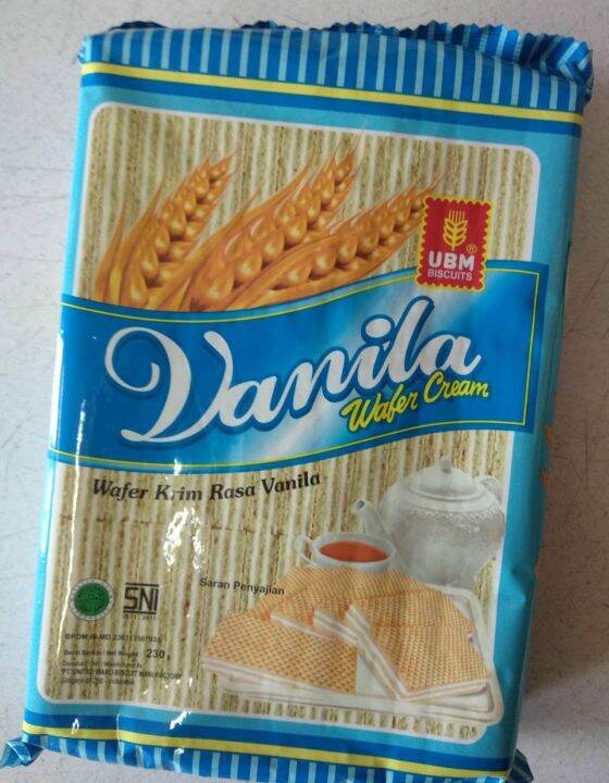 UBM WAFER KRIM PANDAN, VANILLA, STRAWBERRY, COKELAT 260GR | Lazada ...
