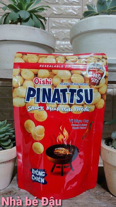 Combo 20 gói bánh OISHI PINATTSU Snack nhân đậu phộng Vị Mực Cay (85gr ...