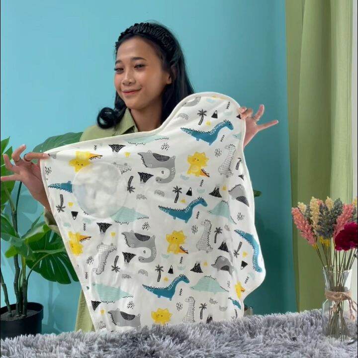 [Einmilk Baby Wrapper] Baby Wrapper with Cap Breathable Super Soft 100% ...