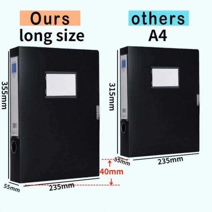A4\Long Size File Box Document Organizer Large Capacity File Case PP ...