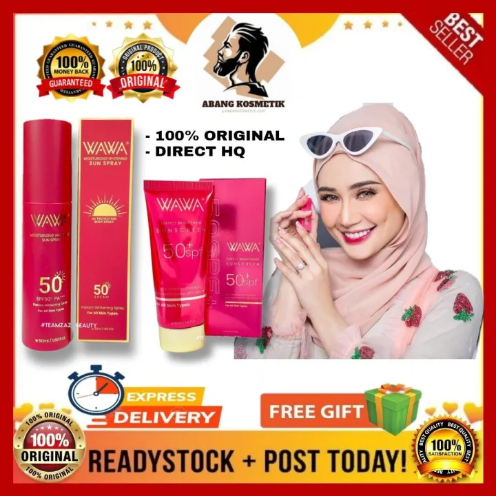 Wawa Face Sunscreen Body SunSpray SPF50💥POS TODAY 💯DIRECT HQ FREE GIFT ...