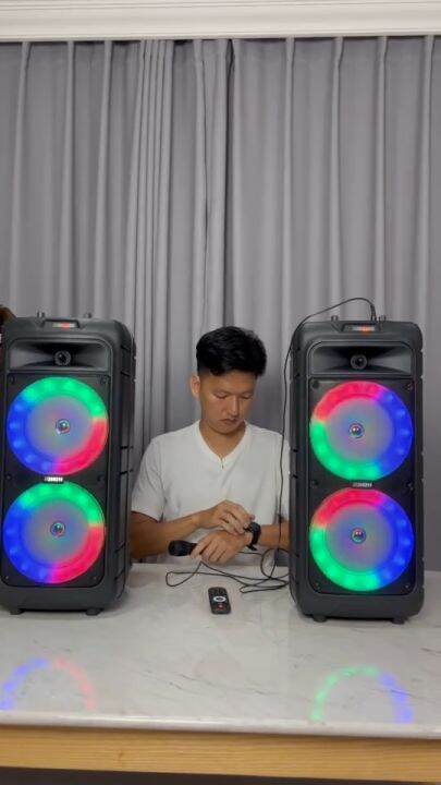 ลำโพงบลูทูธ ZQS8211 ของแถมจัดเต็ม ดอกลำโพง 8 นิ้ว ฟรีไมค์โครโฟน รีโมท ตัวใหญ่ เสียงดังกระหึ่ม ...