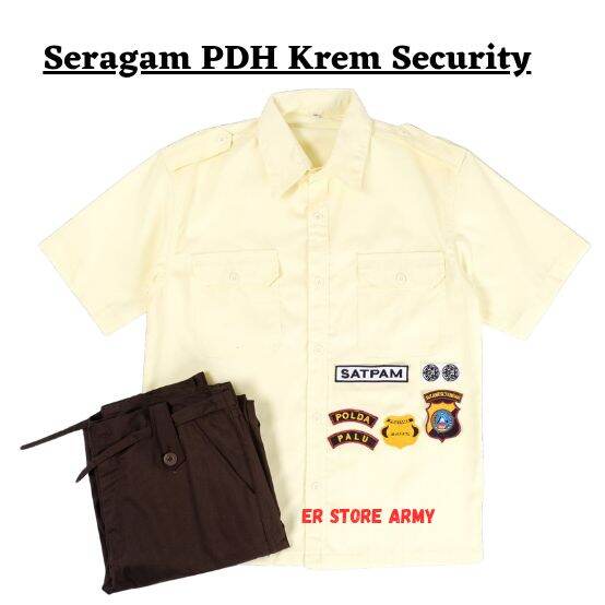 Seragam Satpam Terbaru 2022 Cream, Seragam PDH Cream seragam Krem ...