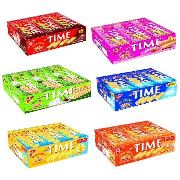 Wafer TIME ไทม์เวเฟอร์ 1 กล่อง 12 ชิ้น มี 6 รสชาติ(เลือกรสได้ | Lazada ...