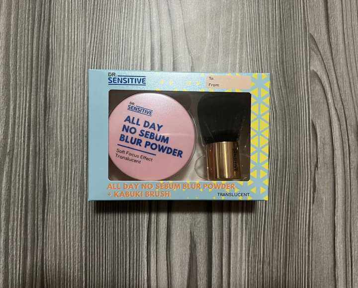 Dr. Sensitive All Day No Sebum Blur Powder Translucent 25g w/ Kabuki ...