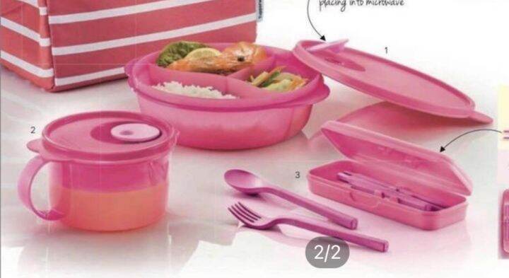Tupperware Pink Lunch Set | Lazada