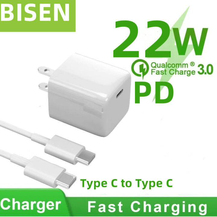 BISEN BC969 22W PD USB Type C Charger VIVO Fast Charger for VIVO Y16 ...
