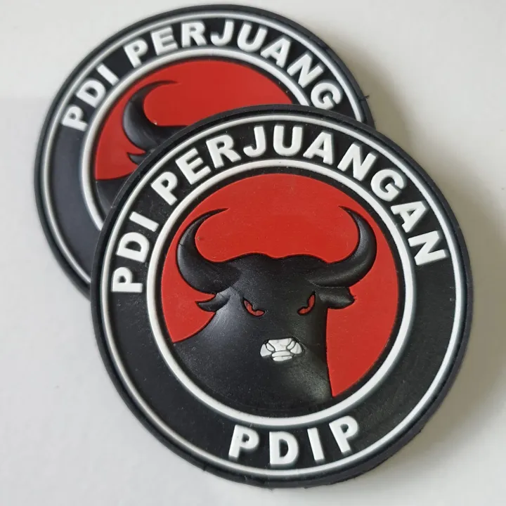 patch rubber logo pdi perjuangan - rubber patch pdip - tempelan emblem ...