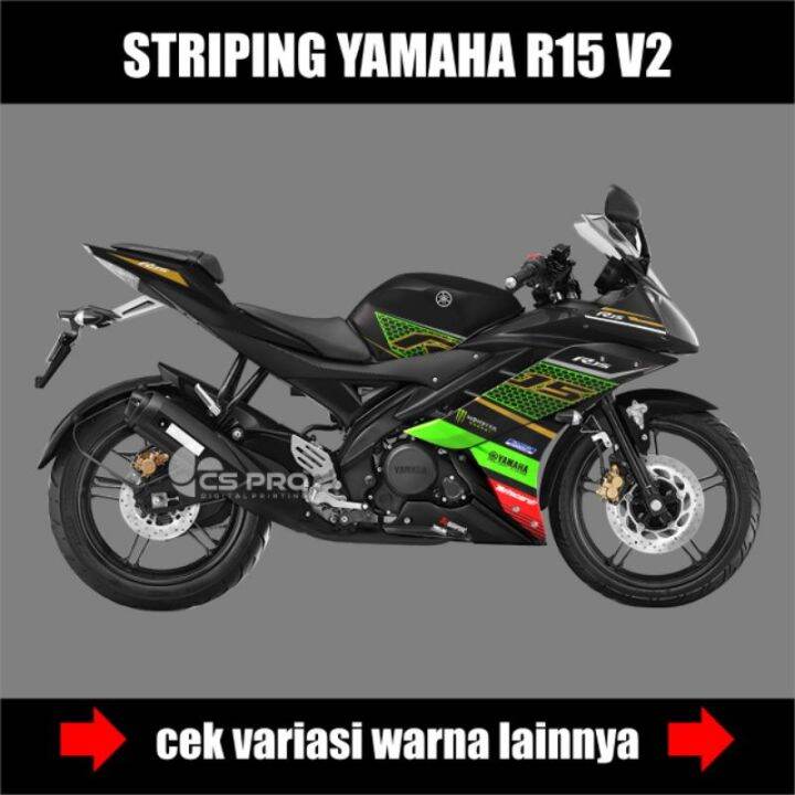 Decal Striping Yamaha R15 V2 Stiker Vareasi Motif karbon | Lazada Indonesia