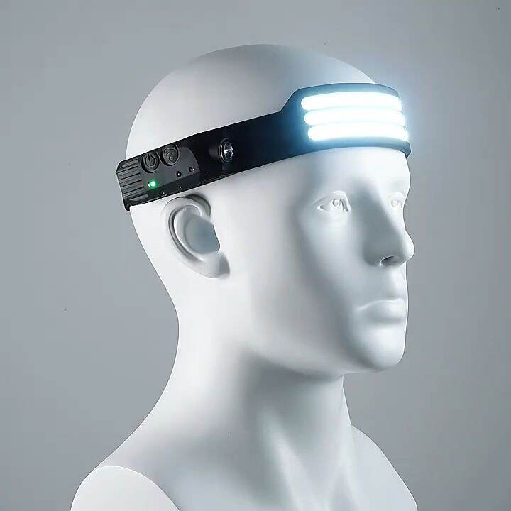 Multi-function Sensor Headlamp COB Head Lamp Flashlight OutdoorUSB ...