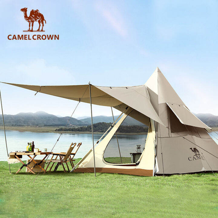 【Devil fish】5-6 peopleCAMELCROWN Outdoor Exquisite Camping Tent Coated With Silver Sunscreen And ...