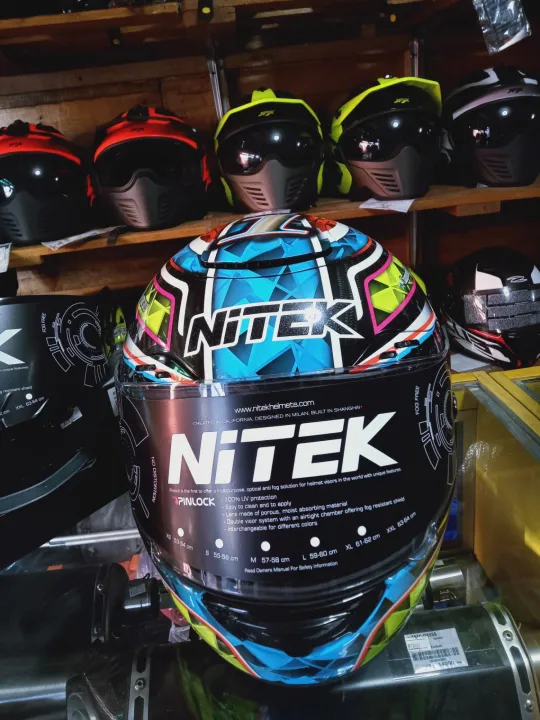 Full face Helmet (Nitek) w/ free visor(XXL) | Lazada PH