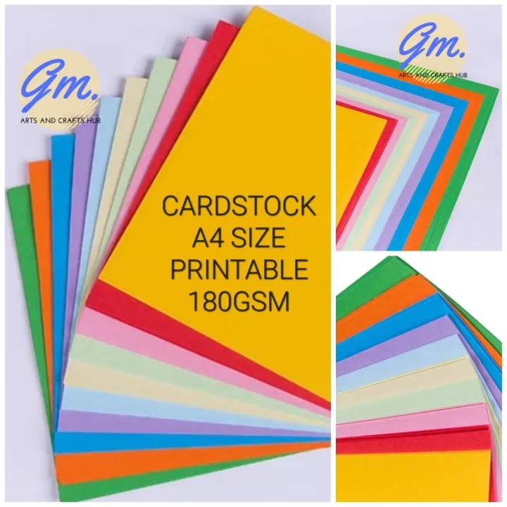COLORED CARDSTOCK A4 Size 100pcs 180gsm Assorted Colors | Lazada PH