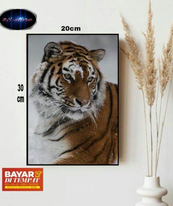 HIASAN DINDING TEMA MACAN/HIASAN DINDING GAMBAR MACAN/POSTER KAYU MACAN ...