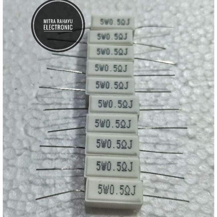 Resistor Kapur 5 Watt 0,5 ohm Resistor Kapur 05 Ohm 5 Watt 0r5 5watt 05ohm 5 Watt Harga per 2pcs ...