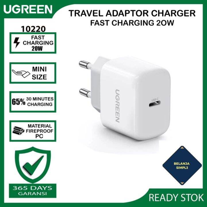 UGREEN Adapter Adaptor Kepala Charger Ip 11,12 ,13 Pro UGREEN PD FAST ...