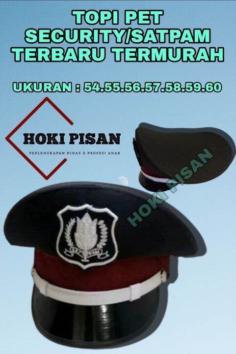 TOPI PET SATPAM SECURITY TOPI PRIA WARNA COKLAT / TOPI PDH SECURITY / TOPI DINAS HARIAN / PDL ...