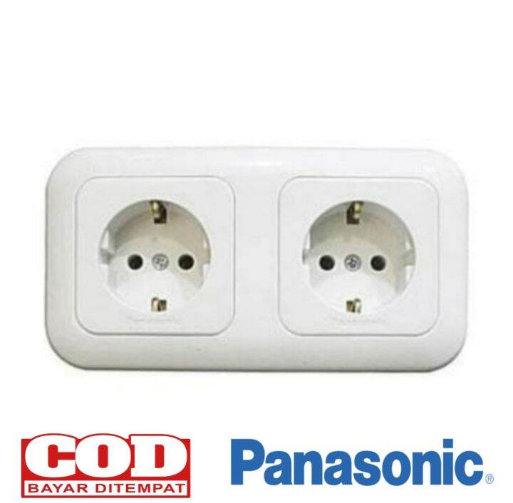 panasonic stop kontak tanam double, steker listrik tanam dinding ...
