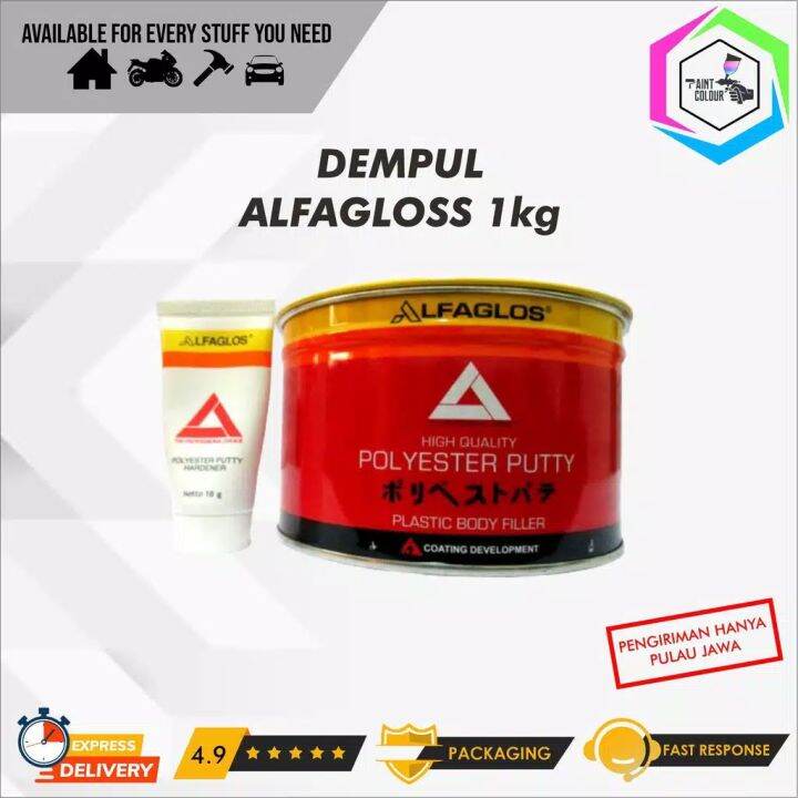 dempul alfa gloss dempul alpa dempul mobil/motor dan kayu 1kg | Lazada ...