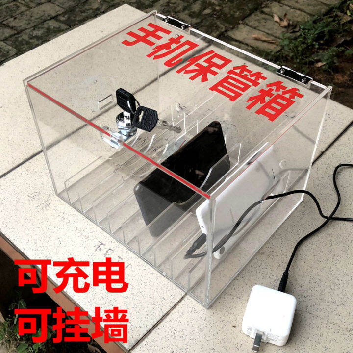 Acrylic Wall Mounted Cell Phone Storage Cabinet, Clear