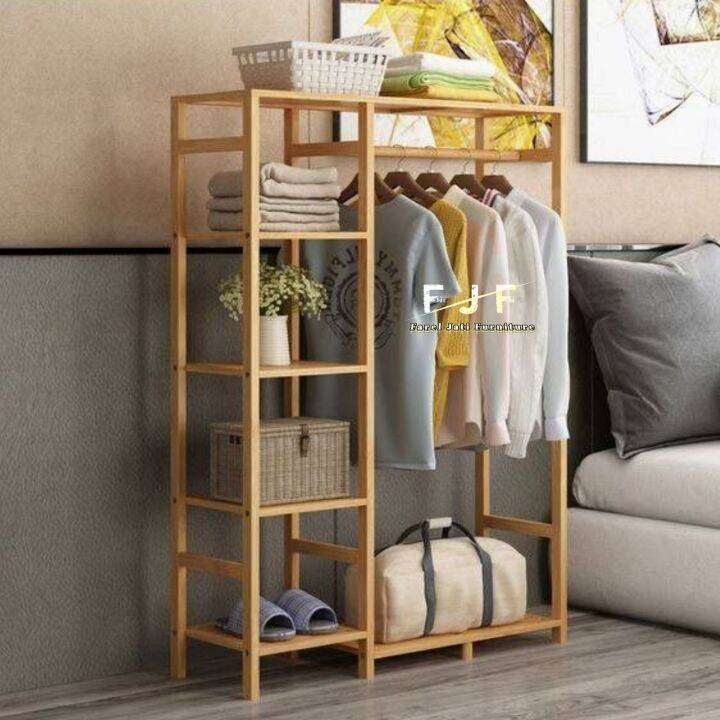 Rak Pakaian Gantung Rak Baju Minimalis Full Kayu Jati (Pre Order ...