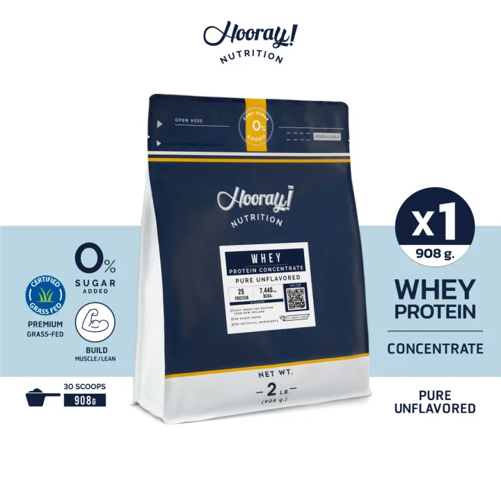 Hooray! Whey Protein Concentrate (เวย์โปรตีนคอนเซนเทรท) ขนาด 908 g. (2 ...