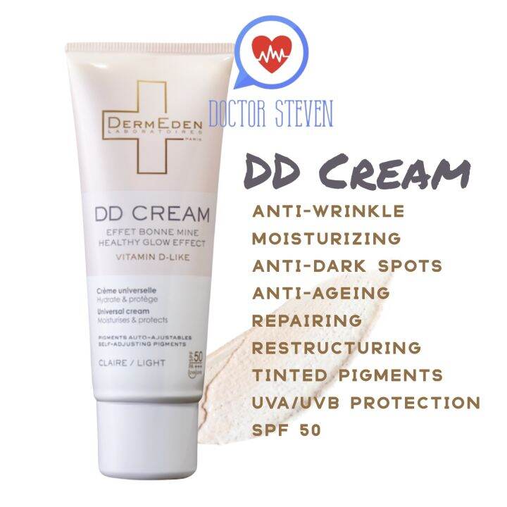 [DRSTEVEN] Dermeden DD Cream (Light) Sunscreen SPF 50 - 50ml UVA/UVB ...