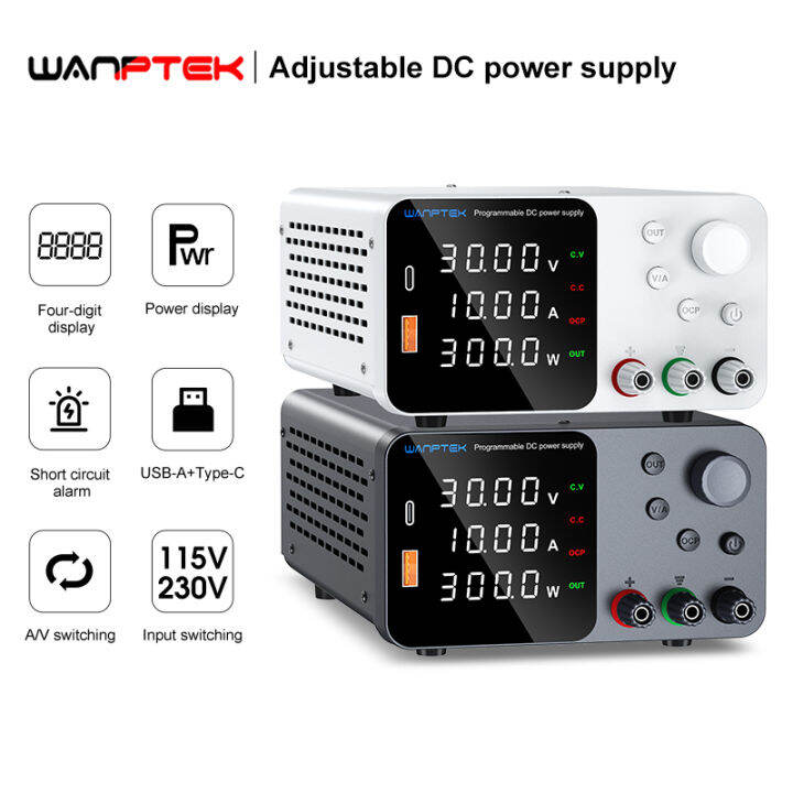 Wanptek Adjustable DC Laboratory Power Supply 30V 10A 60V 5A Encoder Adjustment Voltage ...