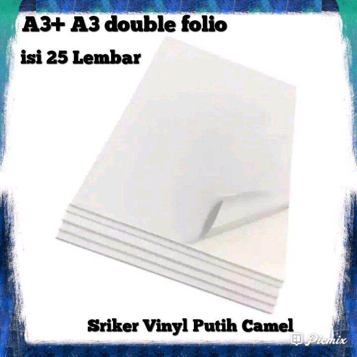 Stiker Vinyl Putih Camel (non coating)A3+ A3 Double Folio isi 25 Lembar ...