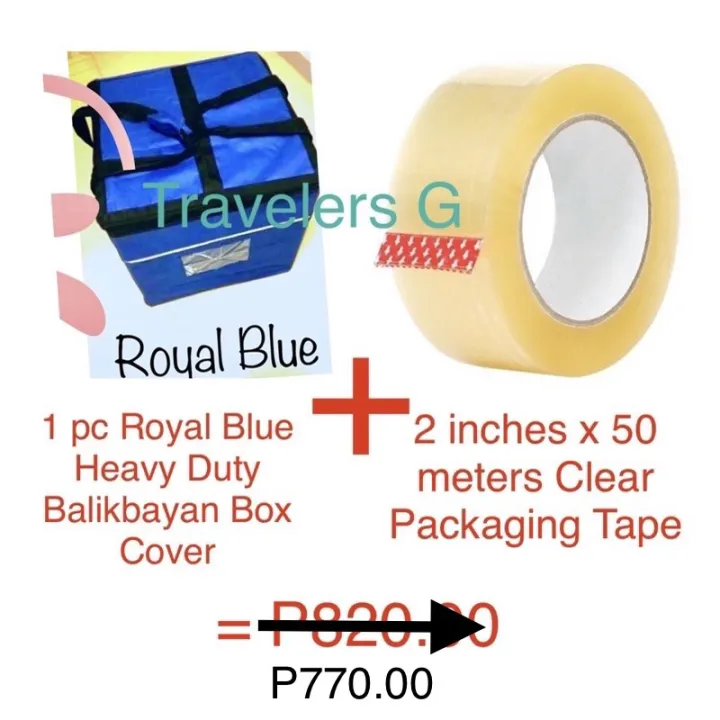 Heavy Duty Balikbayan Box Cover Royal Blue Plus Clear 50 meters ...