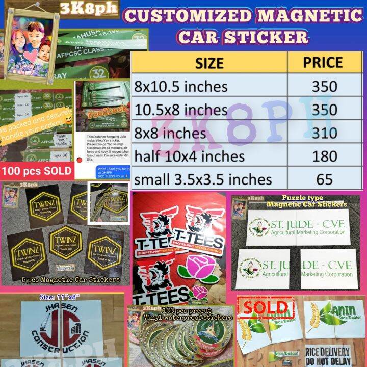 CUSTOMIZED MAGNETIC CAR STICKERS | Lazada PH