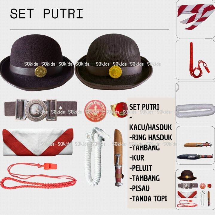 set peralatan perlengkapan pramuka putri perempuan sd smp sma ...