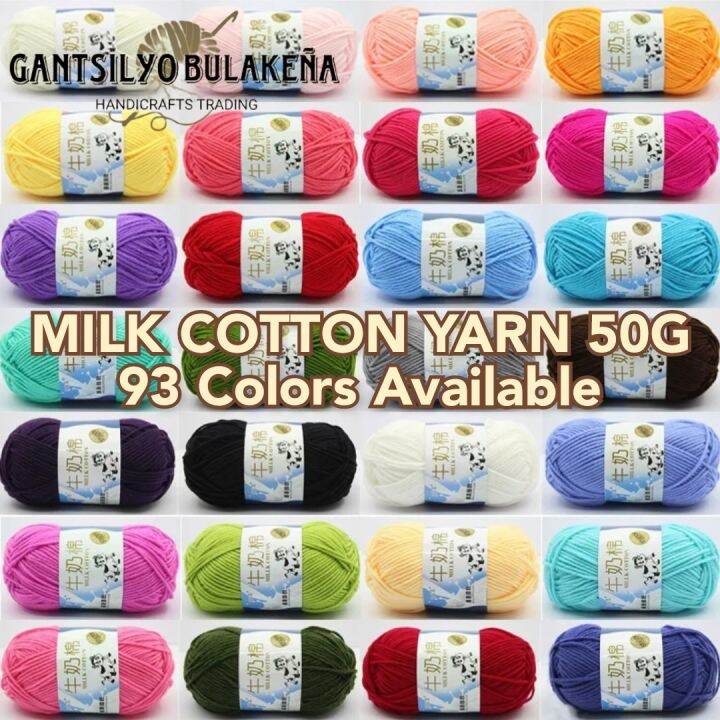 Milk Cotton Yarn 5ply 50grams Complete 93 Colors | Lazada PH