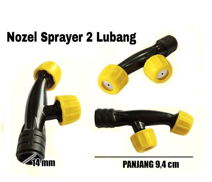 Nozel Sprayer Model 2 Lubang Nosel Sprayer 2 Kepala Ukuran Drat 14mm ...