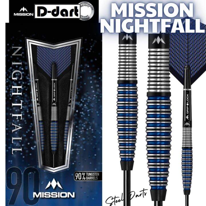 MISSION STEEL TIP DART - 22G/24G/26G M4 NIGHTFALL 90% Tungsten Steel ...