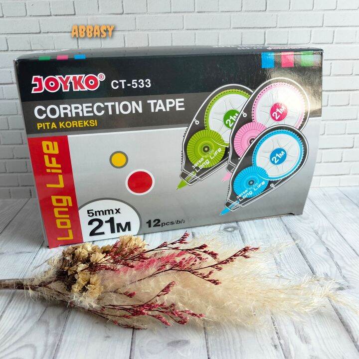 CORRECTION TAPE JOYKO CT-533 / 21 METER LONG LIVE / TIPEX ROLL ( 1 pack ...