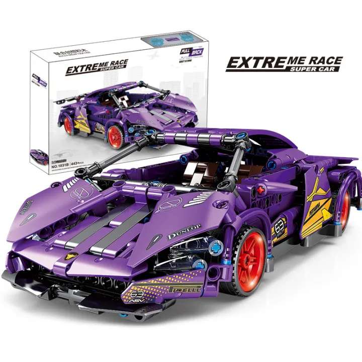 Building Blocks Car Toys Lamborghini Sports Supercar Model Compatible ...