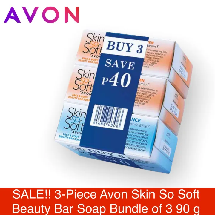 Sale Avon Skin So Soft Bundle of 3 Whitening Beauty Bar Soap 90 grams ...