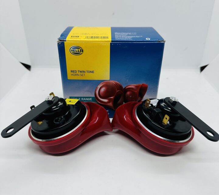 HELLA แท้ แตรหอย เสียงเบนซ์ Hella Red Twin Tone 12V (1คู่) ใส่ได้ทั้ง ...